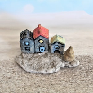 House Miniature Scene Made With Clay and Stone, Unique Gift, Ceramic ...