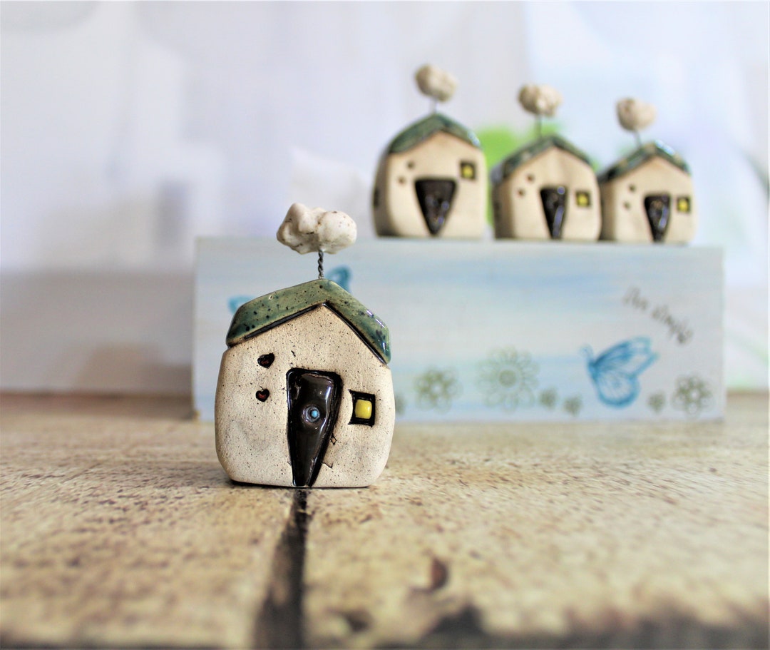 Handmade Ceramic House, Miniature Clay House, Whimsical Art , Israeli ...