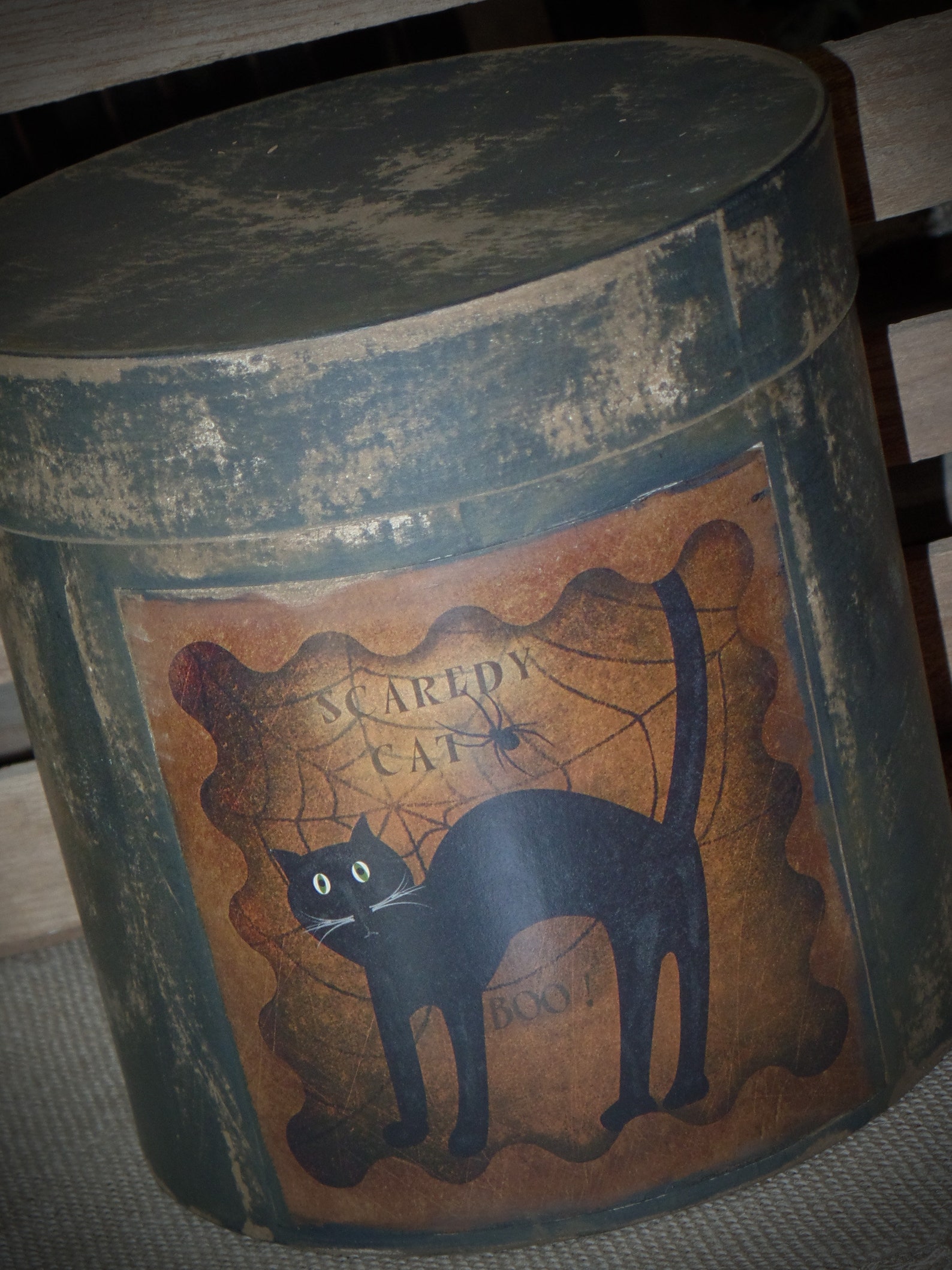 Rustic Farmhouse Aged Grungy Distressed Creepy Halloween Pantry Box ...