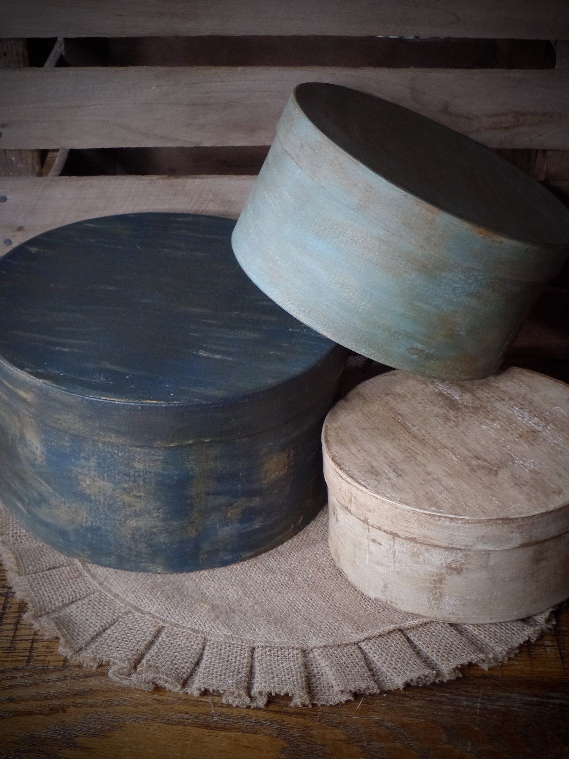Primitive Distressed Aged Grungy Nesting Pantry Boxes~farmhouse Rustic ...