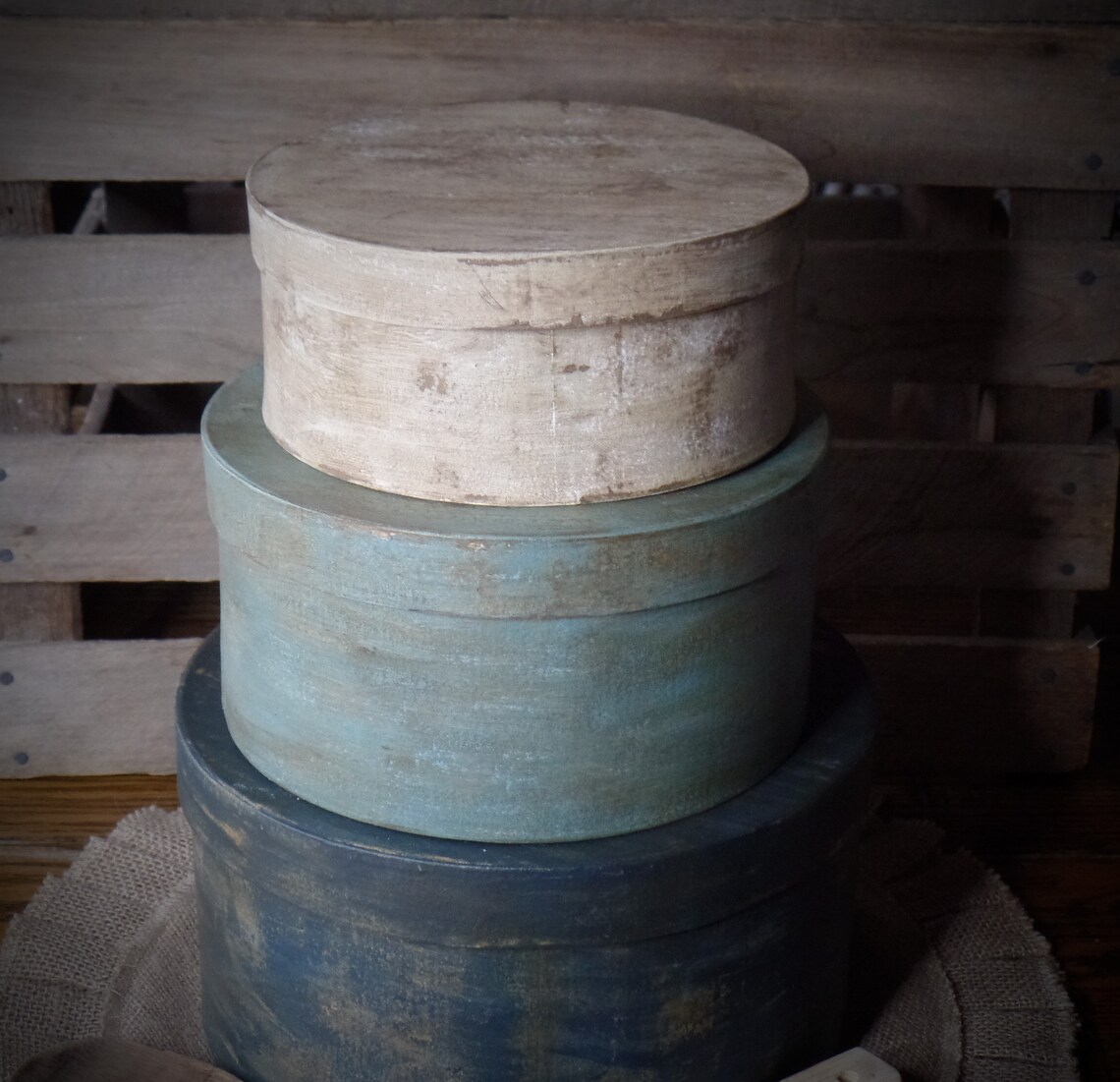 Primitive Distressed Aged Grungy Nesting Pantry Boxes~farmhouse Rustic ...