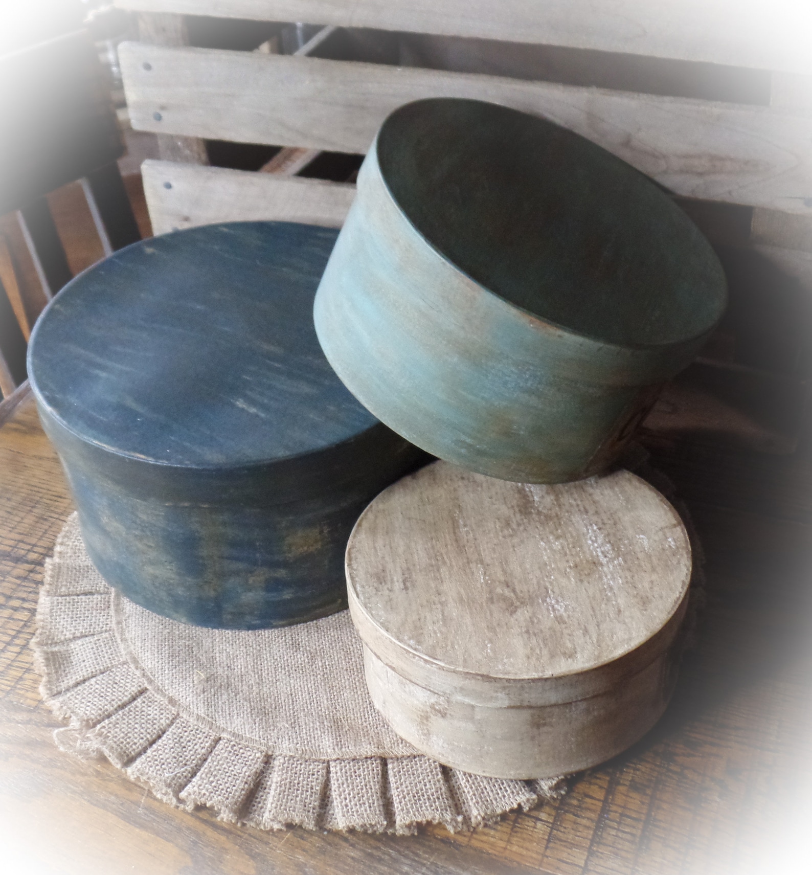Primitive Distressed Aged Grungy Nesting Pantry Boxes~farmhouse Rustic ...