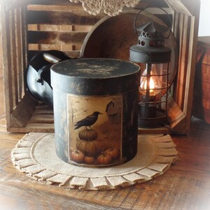 Primitive Black Crow Pantry Box~rustic Fall~farmhouse Halloween ...