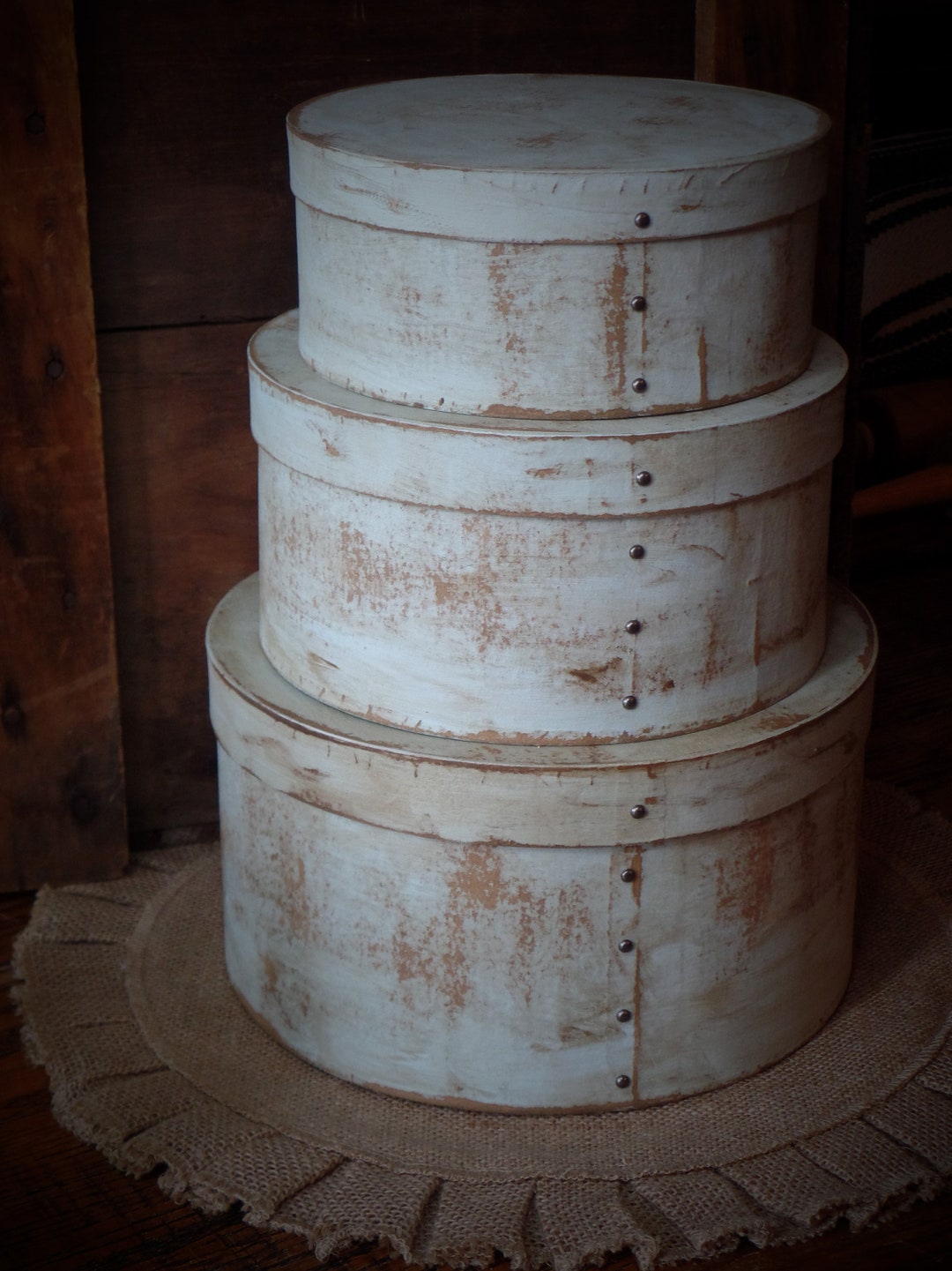 Primitive Distressed Aged Grungy Nesting Pantry Boxes~farmhouse Rustic ...