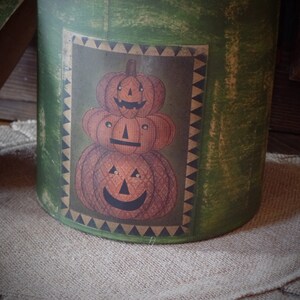 Rustic Farmhouse Aged Grungy Creepy Halloween Pantry Box~stacked Jack O ...