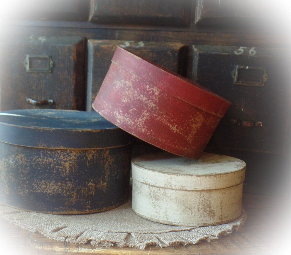 Primitive Distressed Aged Grungy Nesting Pantry Boxes~farmhouse Rustic ...
