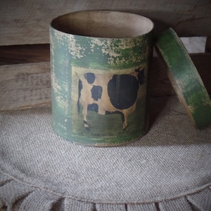 Primitive Distressed Aged Grungy Farm Dairy Cow Pantry Box~farmhouse ...