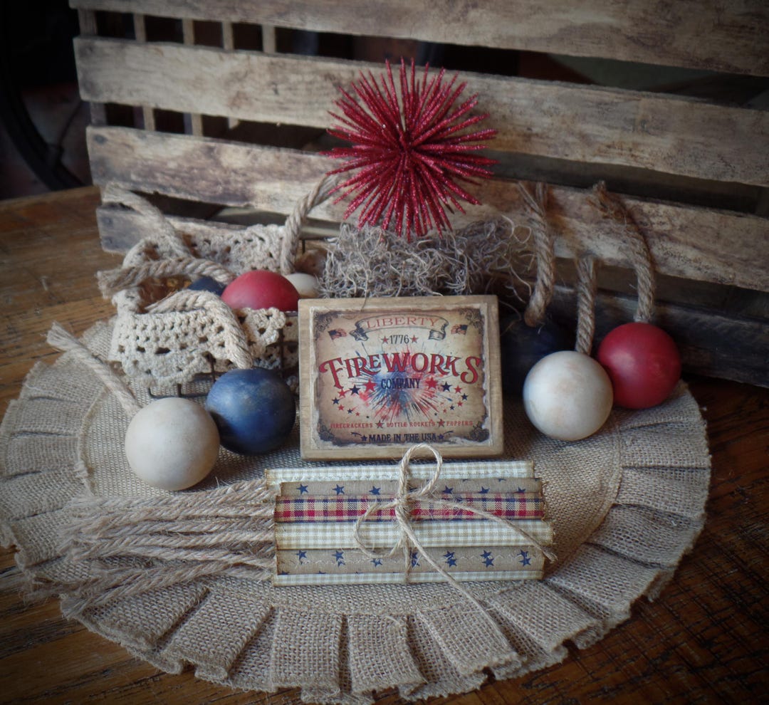 Primitive Americana Farmhouse 4th of July~faux Firecrackers Bombs ...