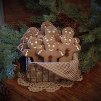 Articulated Gingerbread Man, Set of 5 Christmas Decoration, 5 Faces ...