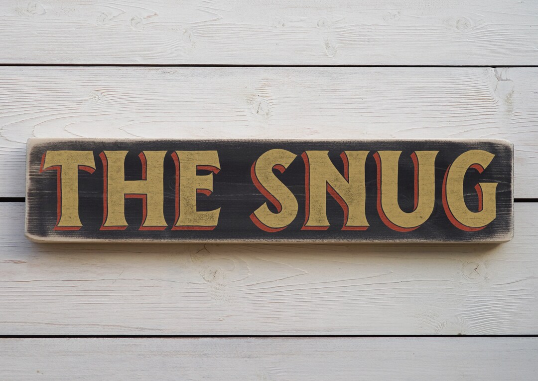THE SNUG Vintage Style Wooden Sign. Handmade Retro Home Gift - Etsy
