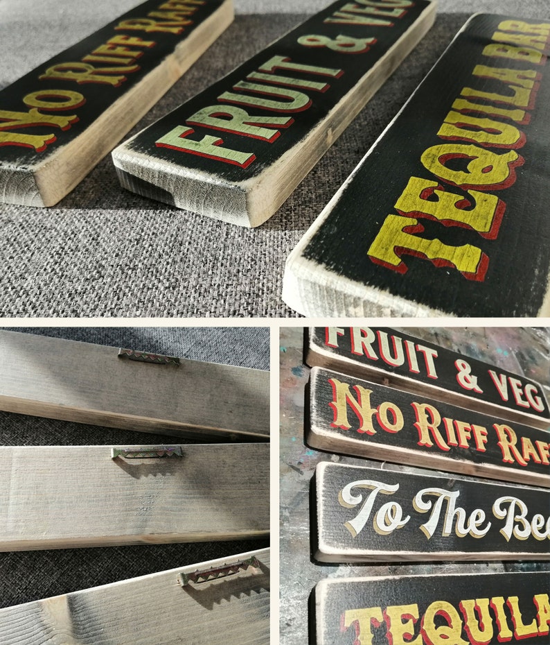 NO RIFF RAFF Vintage Style Wooden Sign. Handmade Retro Home Gift - Etsy