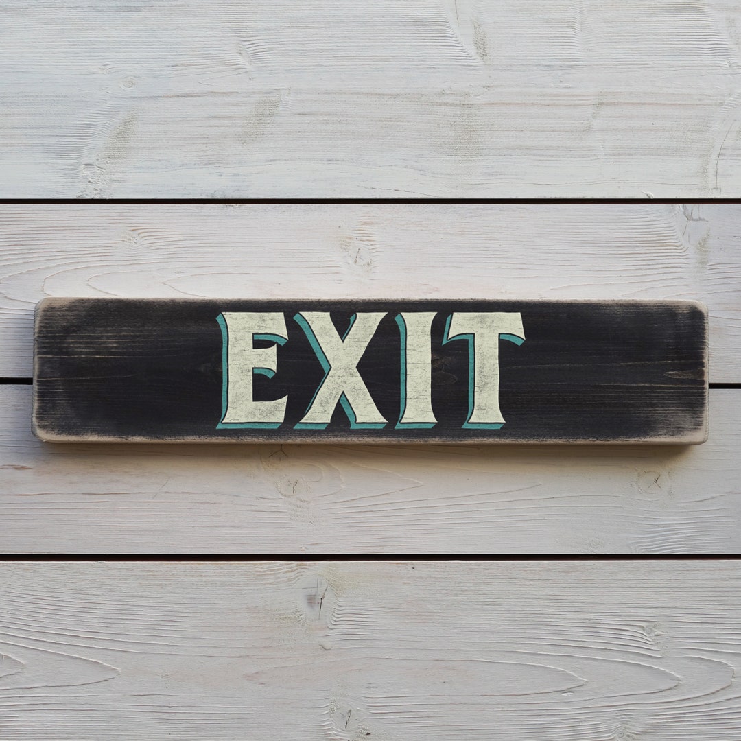 EXIT - Vintage Style Wooden Sign. Handmade Retro Home Gift - Etsy