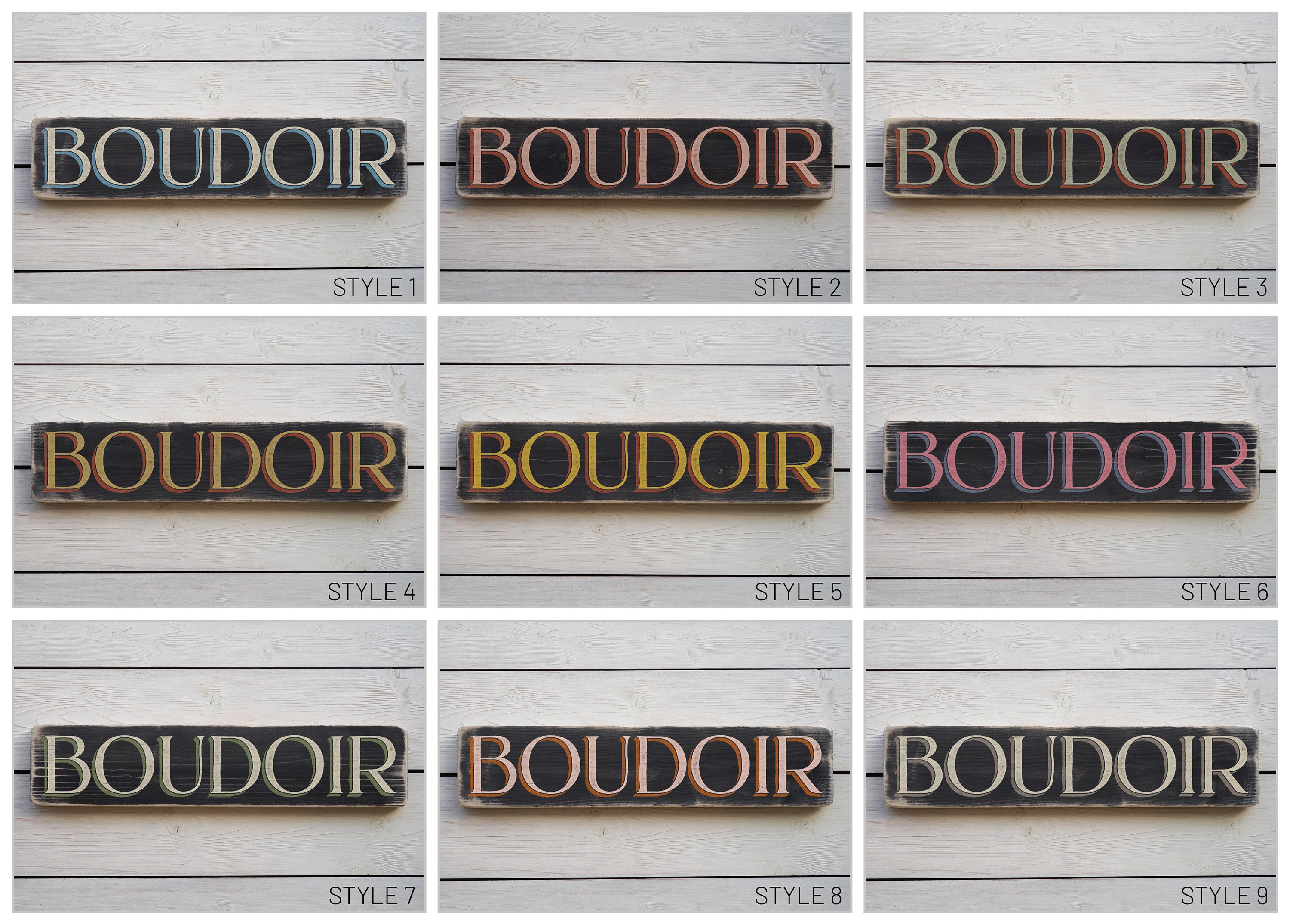 BOUDOIR Vintage Style Wooden Sign. Handmade Retro Home Gift - Etsy