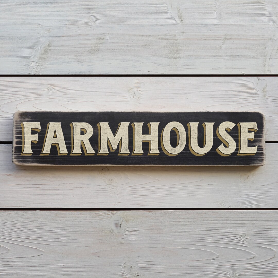 FARMHOUSE Vintage Style Wooden Sign. Handmade Retro Home Gift - Etsy