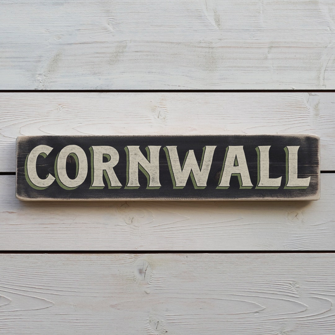 CORNWALL Vintage Style Wooden Sign. Handmade Retro Home Gift - Etsy