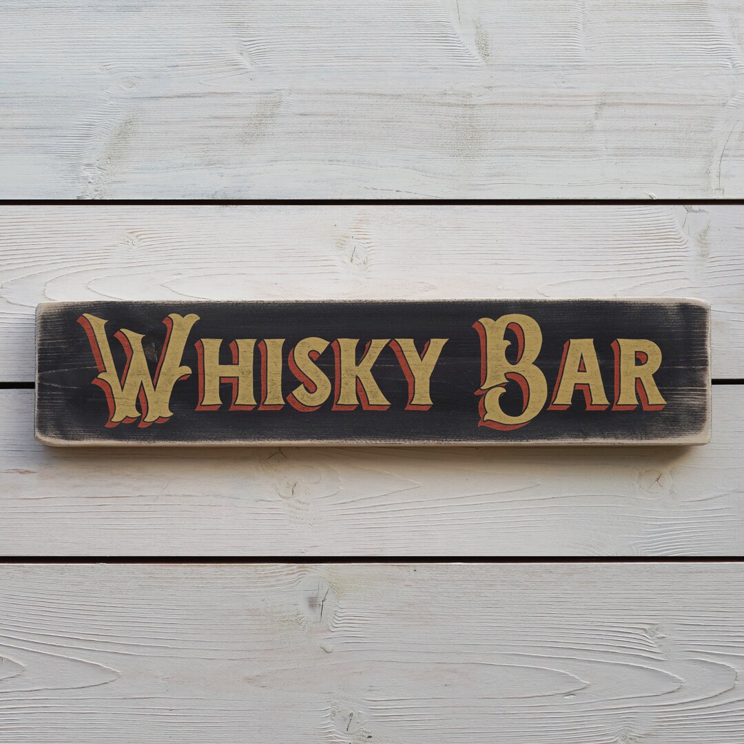 WHISKY BAR - Vintage Style Wooden Sign. Handmade Retro Home Gift - Etsy