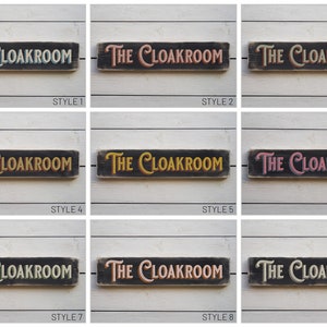 THE CLOAKROOM - Vintage Style Wooden Sign. Handmade Retro Home Gift - Etsy