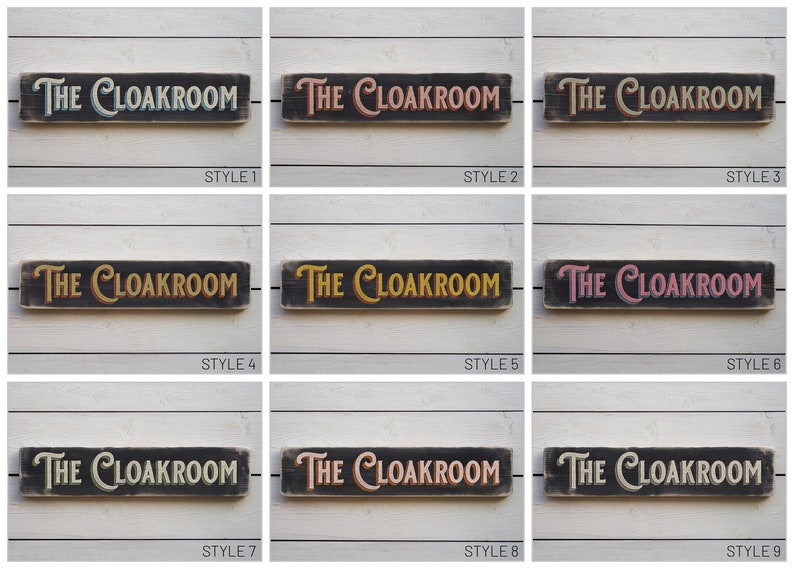 THE CLOAKROOM - Vintage Style Wooden Sign. Handmade Retro Home Gift - Etsy