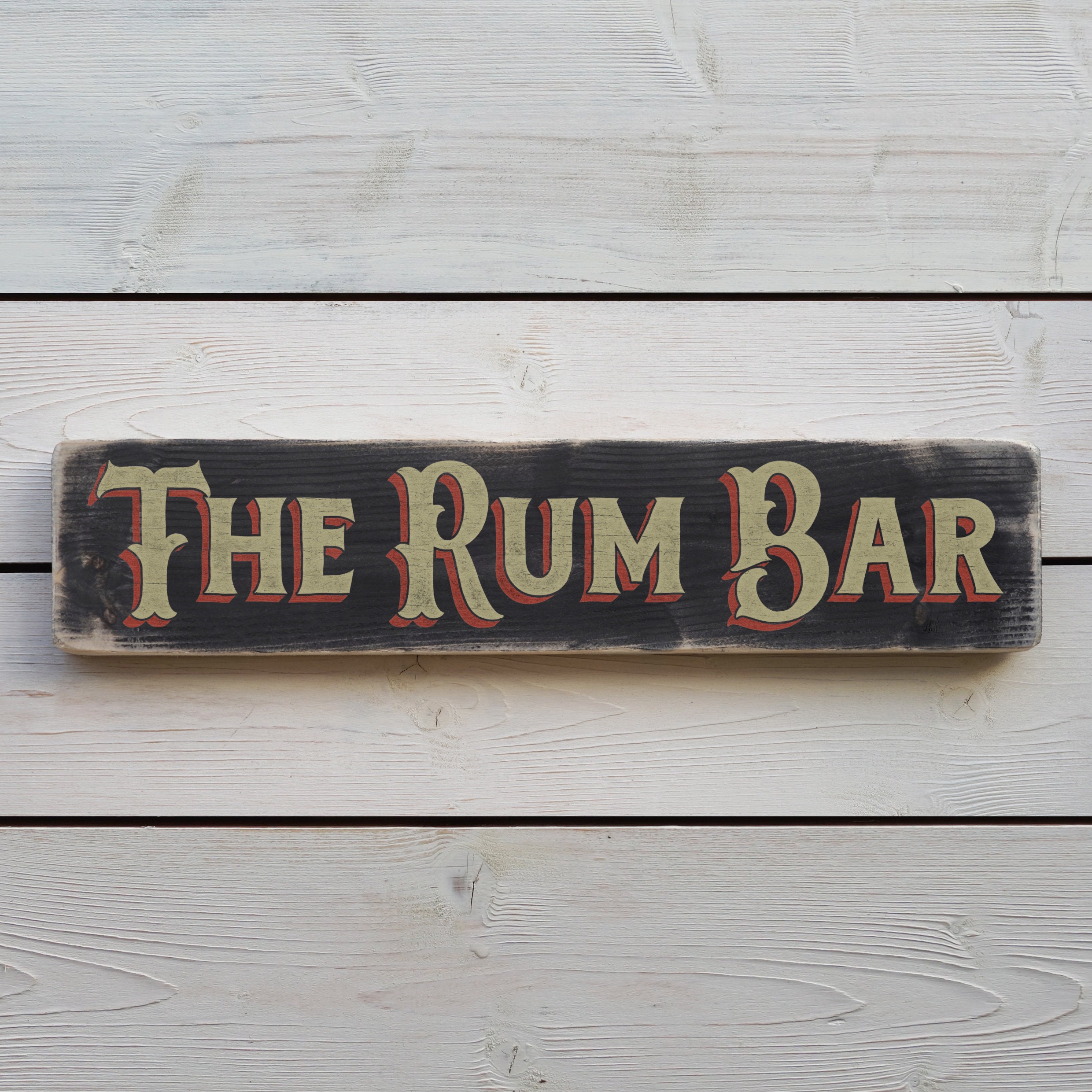 THE RUM BAR Vintage Style Wooden Sign. Handmade Retro Home - Etsy