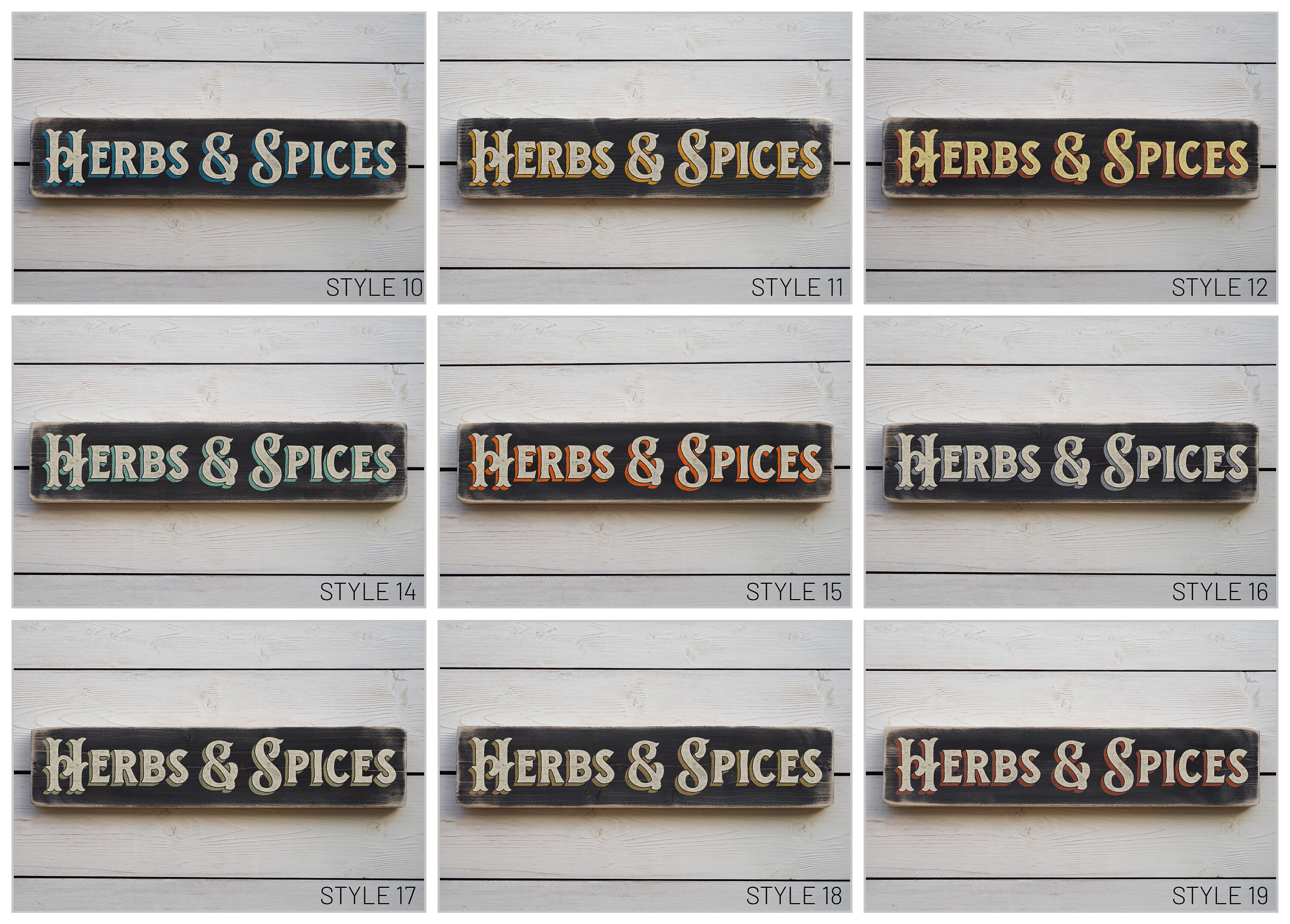 HERBS & SPICES - Vintage Style Wooden Sign. Handmade Retro Home Gift - Etsy