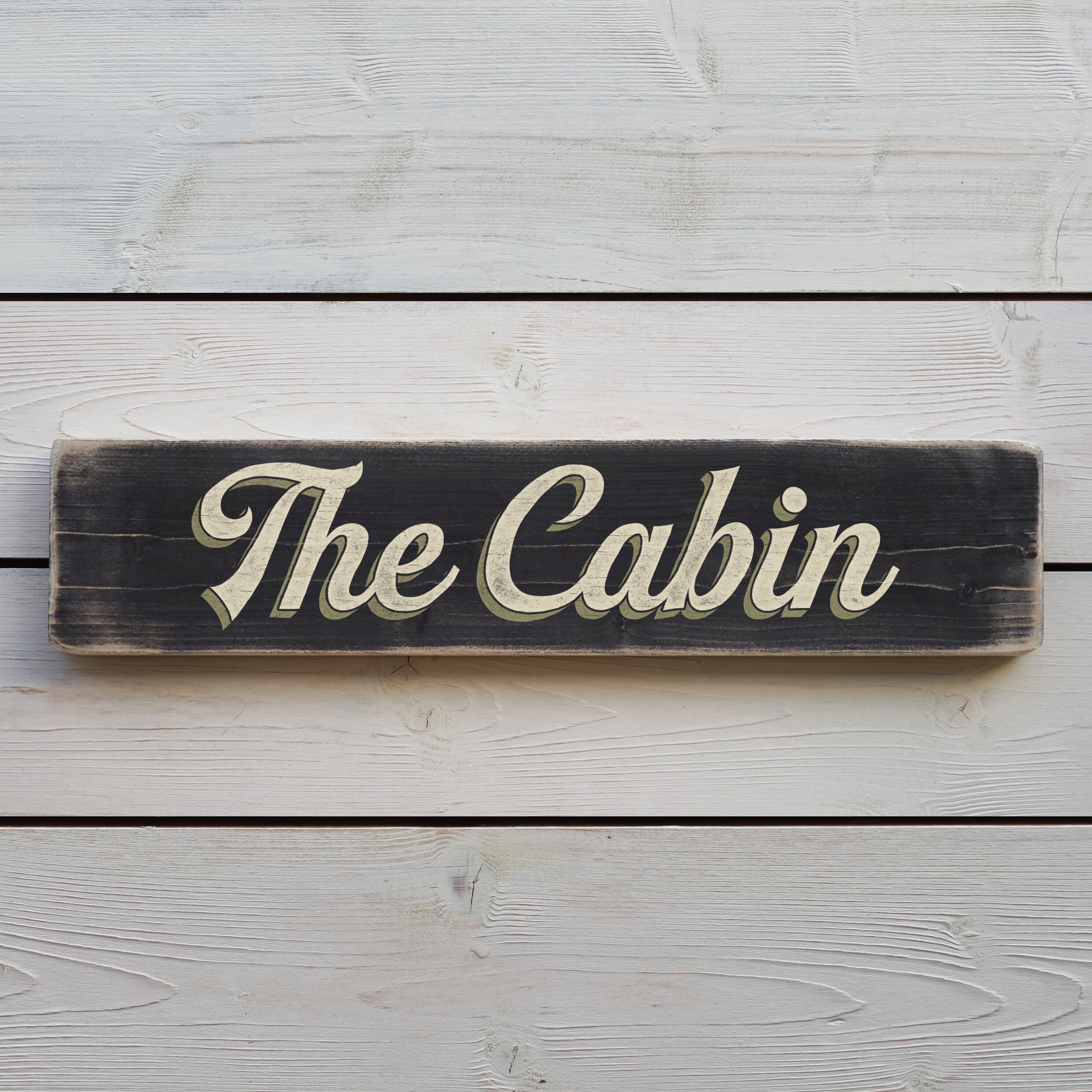 THE CABIN - Vintage Style Wooden Sign. Handmade Retro Home Gift - Etsy