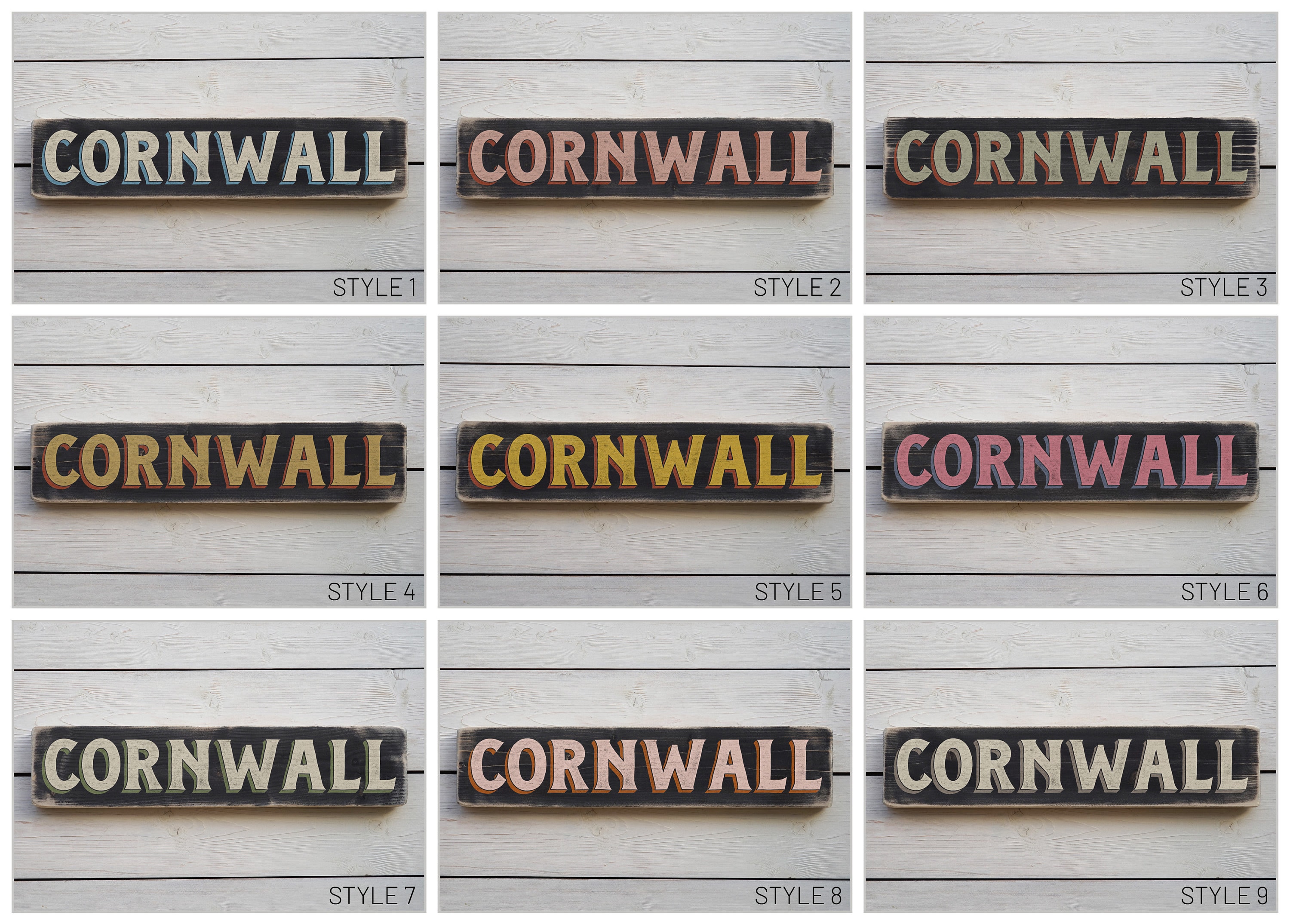 CORNWALL Vintage Style Wooden Sign. Handmade Retro Home Gift - Etsy