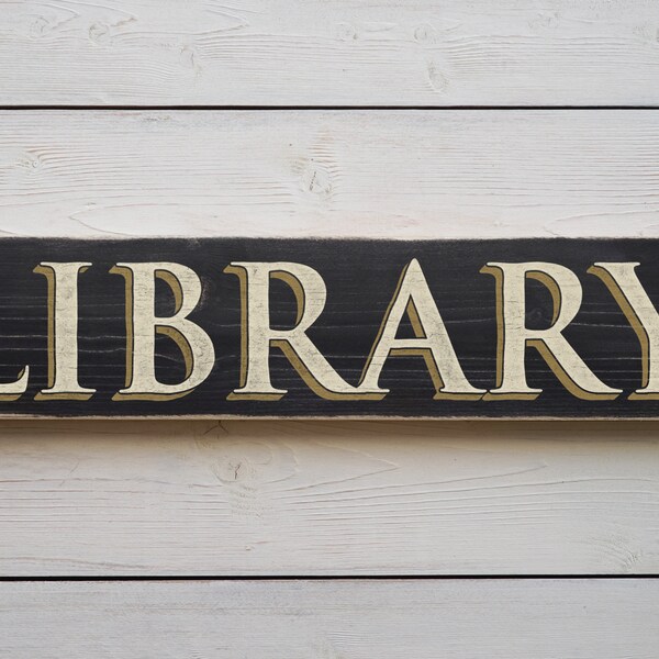 Library Sign - Etsy