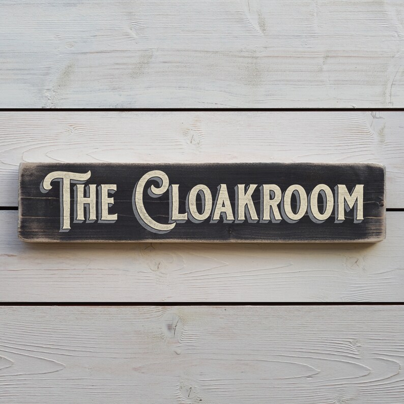 THE CLOAKROOM - Vintage Style Wooden Sign. Handmade Retro Home Gift - Etsy