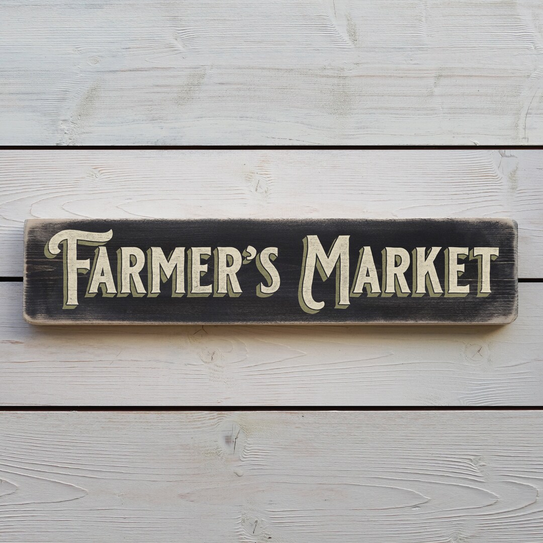 FARMER'S MARKET - Vintage Style Wooden Sign. Handmade Retro Home Gift ...