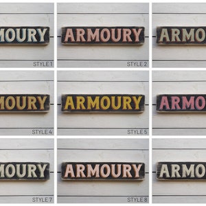 ARMOURY Vintage Style Wooden Sign. Handmade Retro Home Gift - Etsy