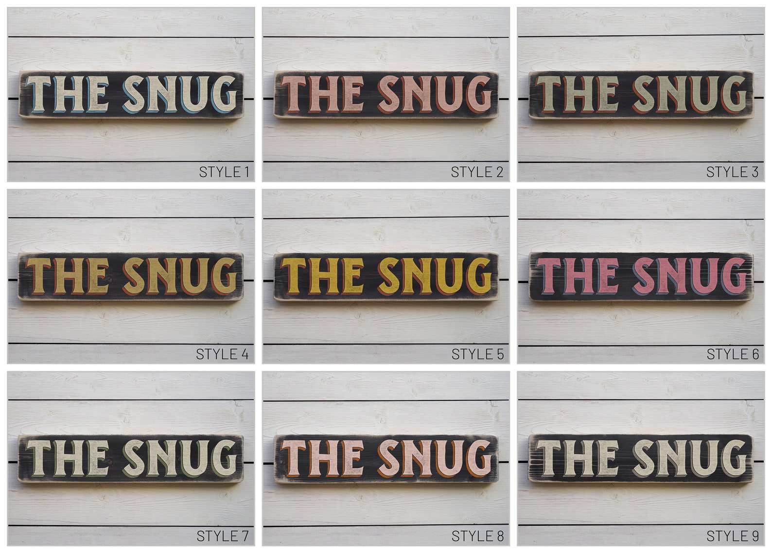 THE SNUG Vintage Style Wooden Sign. Handmade Retro Home Gift - Etsy UK
