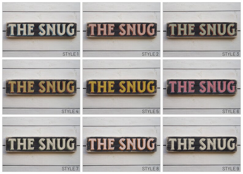 THE SNUG Vintage Style Wooden Sign. Handmade Retro Home Gift - Etsy
