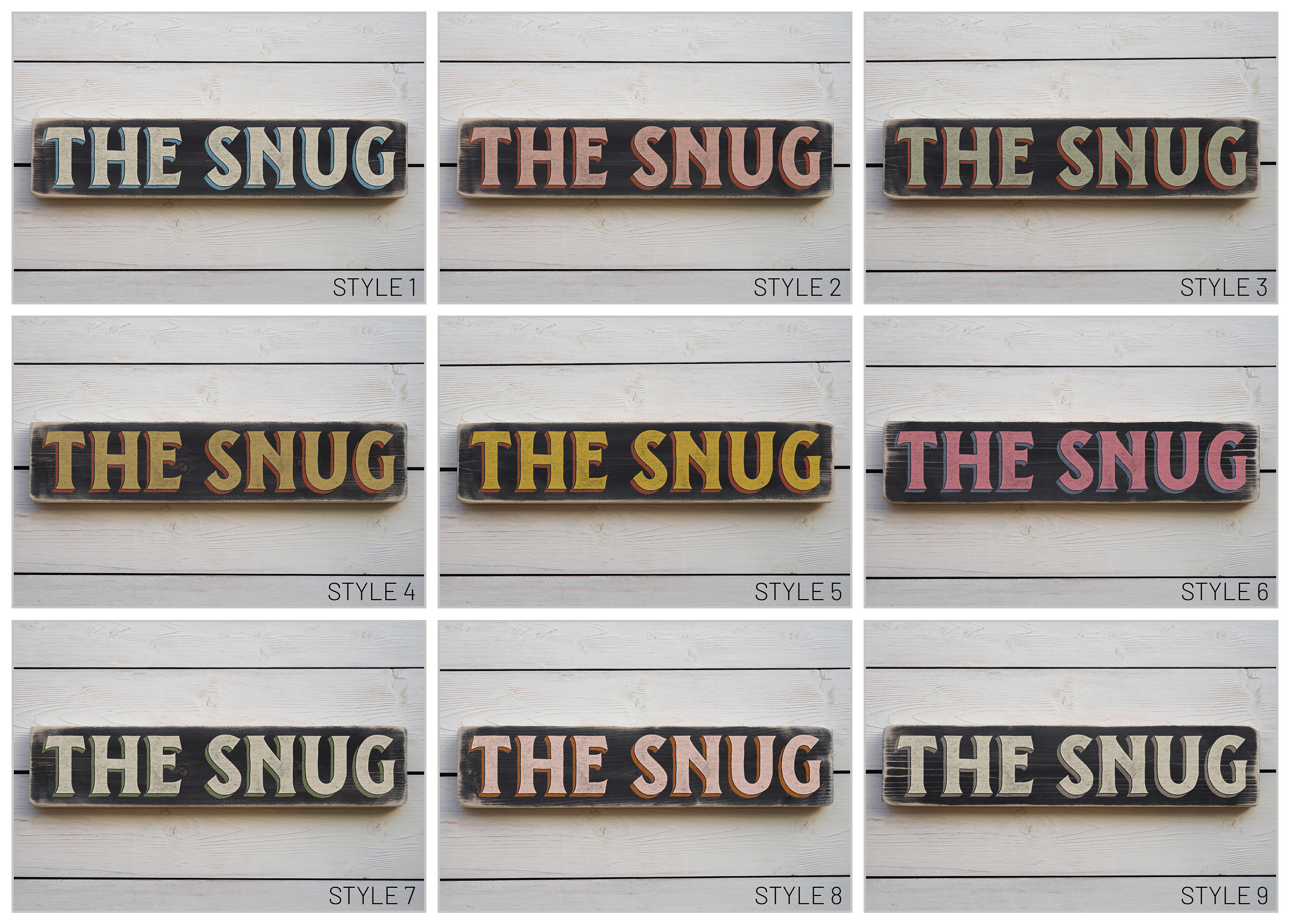 THE SNUG Vintage Style Wooden Sign. Handmade Retro Home Gift - Etsy