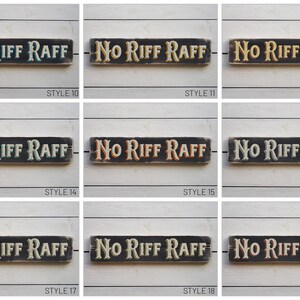 NO RIFF RAFF Vintage Style Wooden Sign. Handmade Retro Home Gift - Etsy