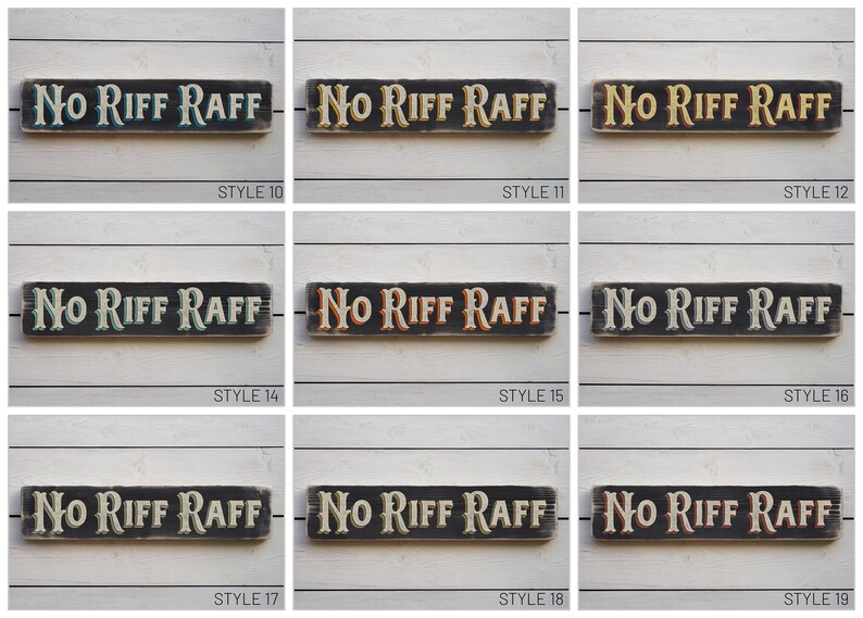 NO RIFF RAFF Vintage Style Wooden Sign. Handmade Retro Home Gift - Etsy