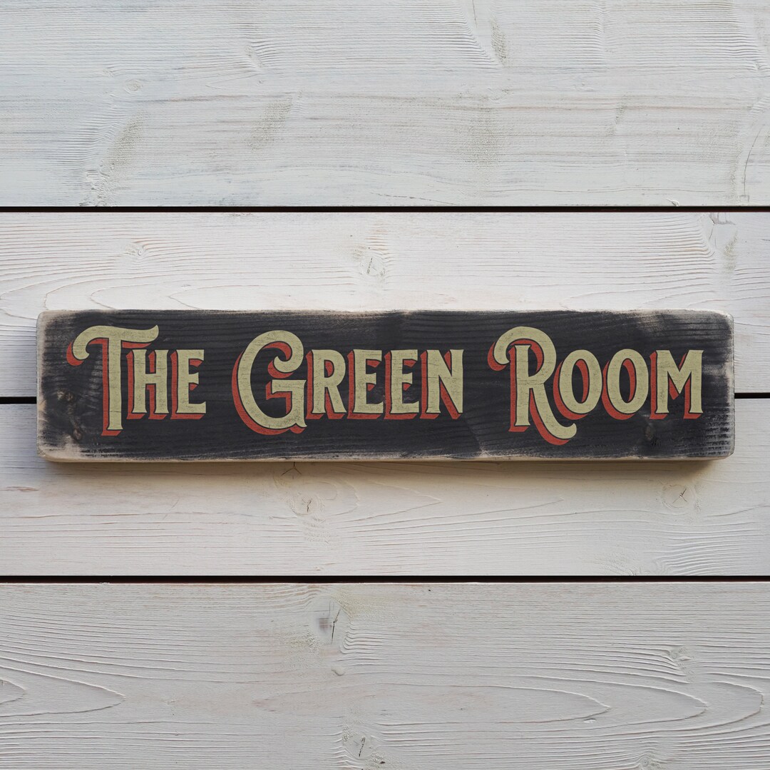 THE GREEN ROOM Vintage Style Wooden Sign. Handmade Retro Home Gift - Etsy