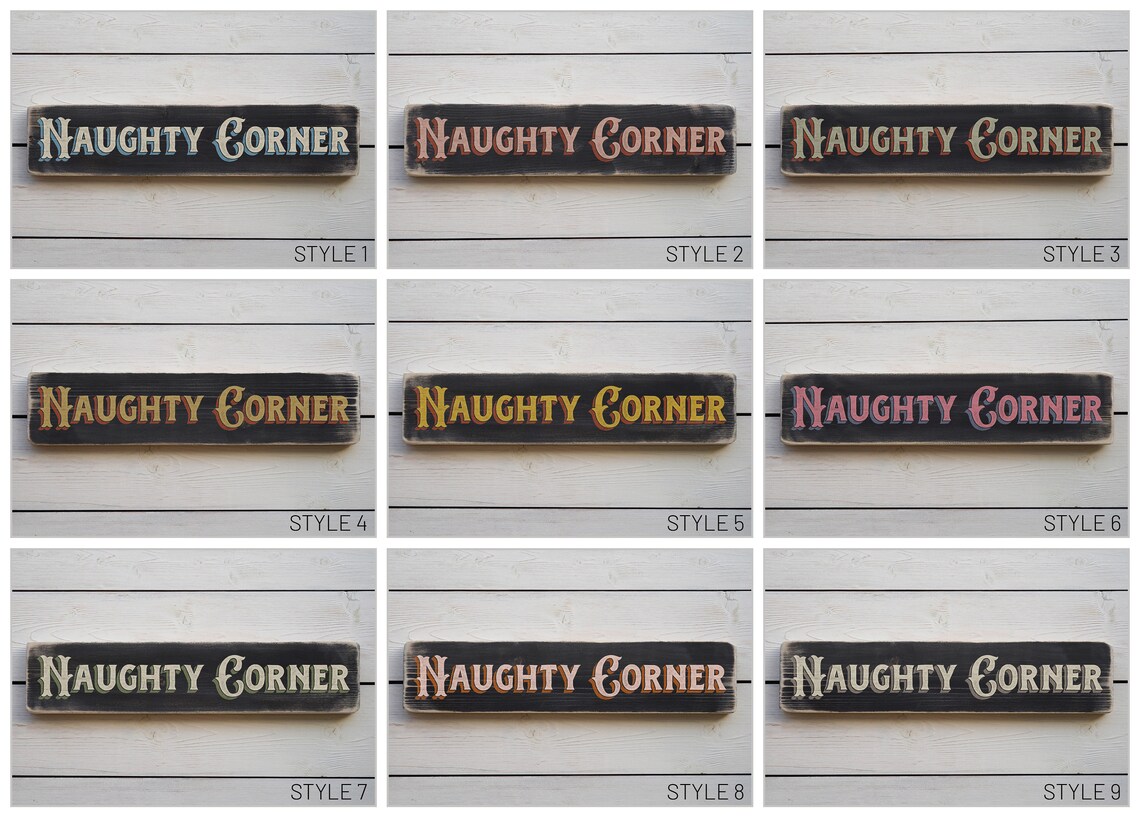 NAUGHTY CORNER Vintage Style Wooden Sign. Handmade Retro Home Gift - Etsy