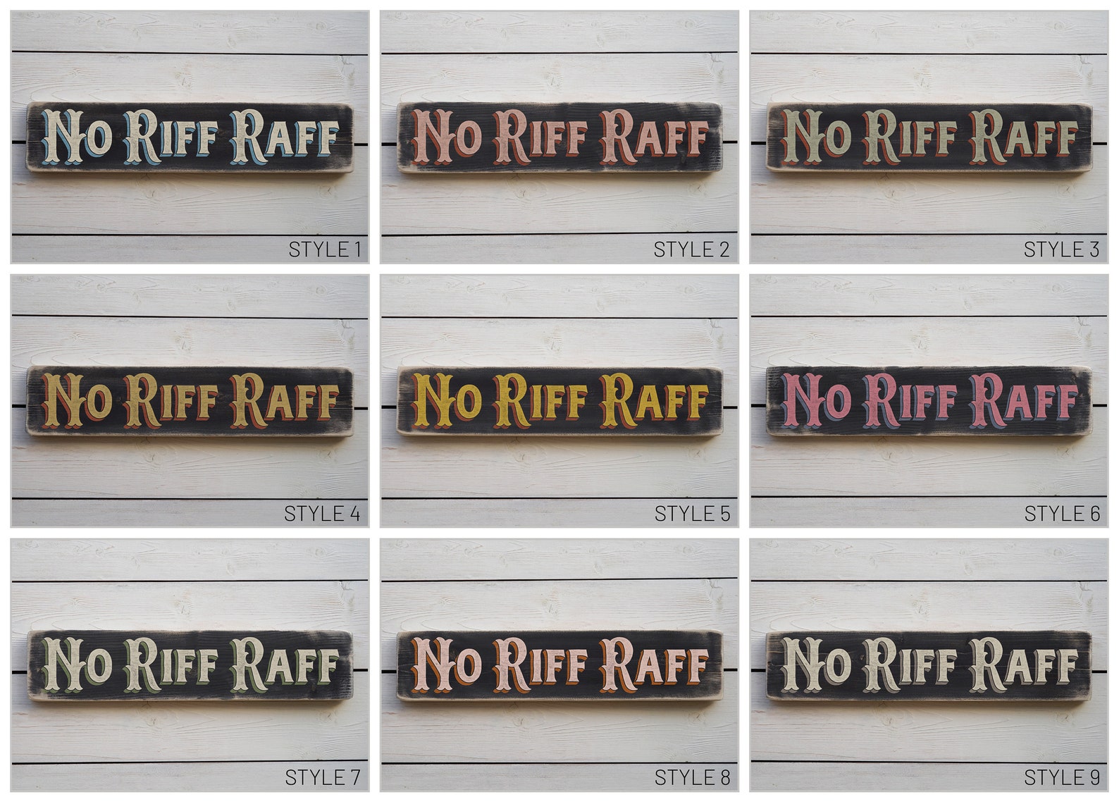 NO RIFF RAFF Vintage Style Wooden Sign. Handmade Retro Home Gift - Etsy