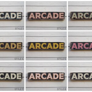 ARCADE Vintage Style Wooden Sign. Handmade Retro Home Gift - Etsy