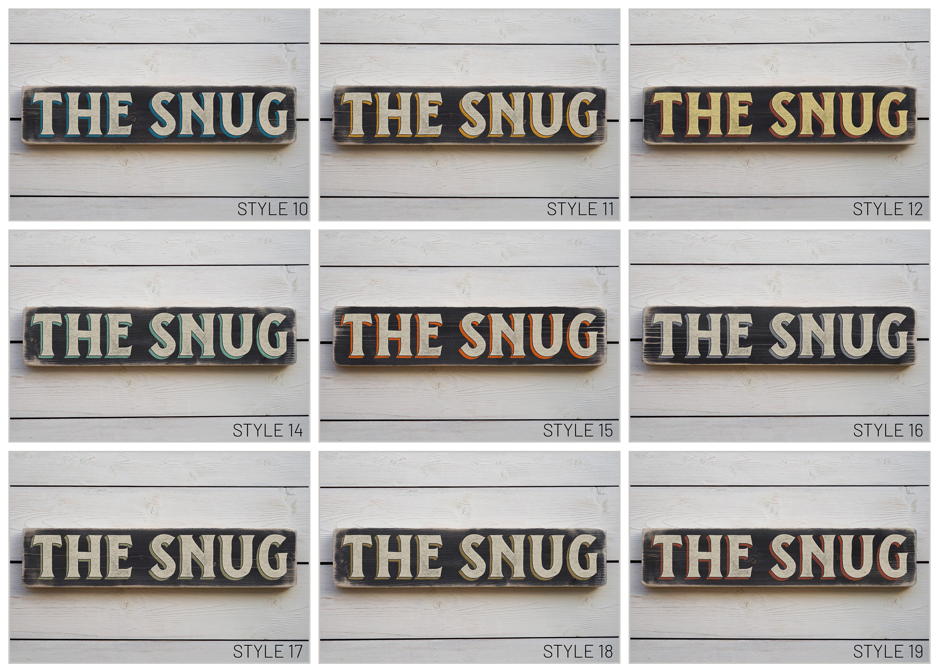 THE SNUG Vintage Style Wooden Sign. Handmade Retro Home Gift - Etsy