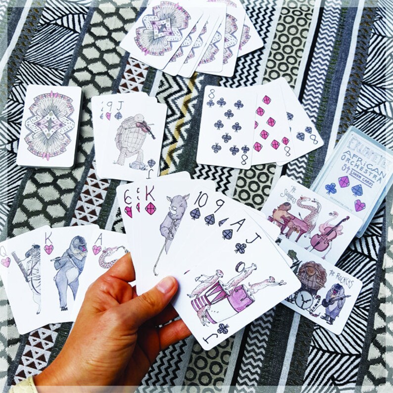 African Orchestra Playing Cards ~ Hand Illustrated Playing Cards ...