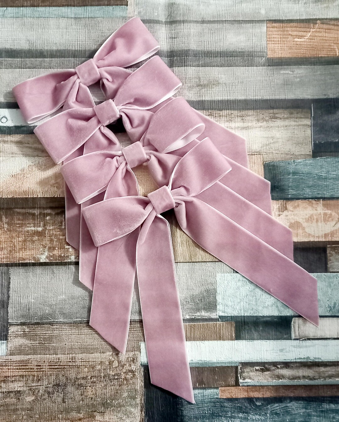 Pink Velvet Tree Bows Set of 4 Luxury Christmas Bows - Etsy UK