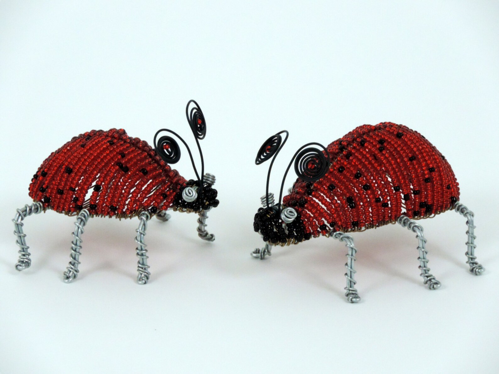 Beaded Ladybird, Beaded Wire Animal Sculpture / Zimbabwean Art Made in ...
