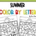 Color by Letter Summer, Color by Letter, Summer Coloring Pages, Summer ...