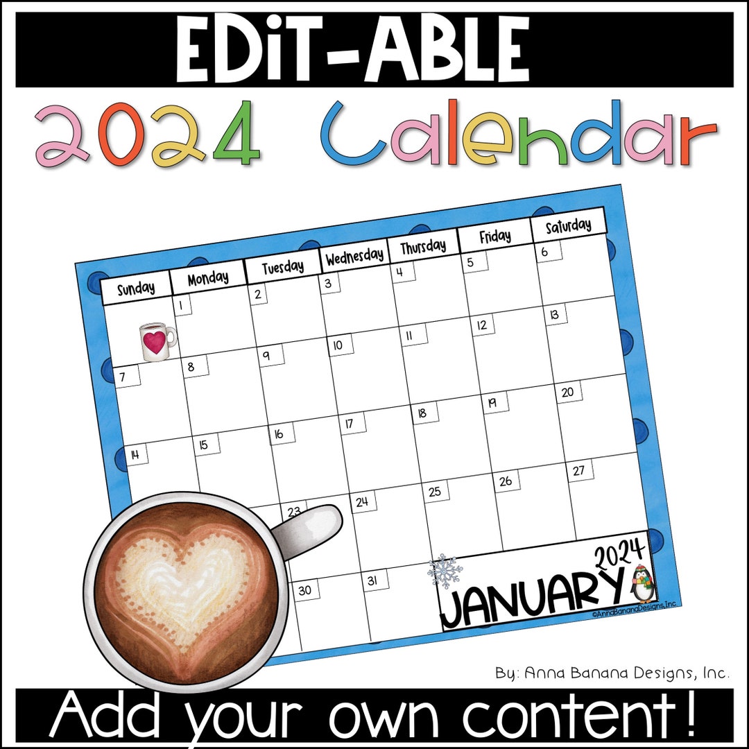Editable Calendar 2025 - Etsy