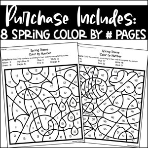 Color by Number Spring - Etsy