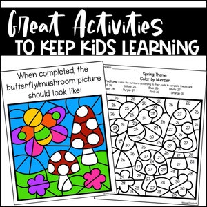 Color by Number Spring - Etsy