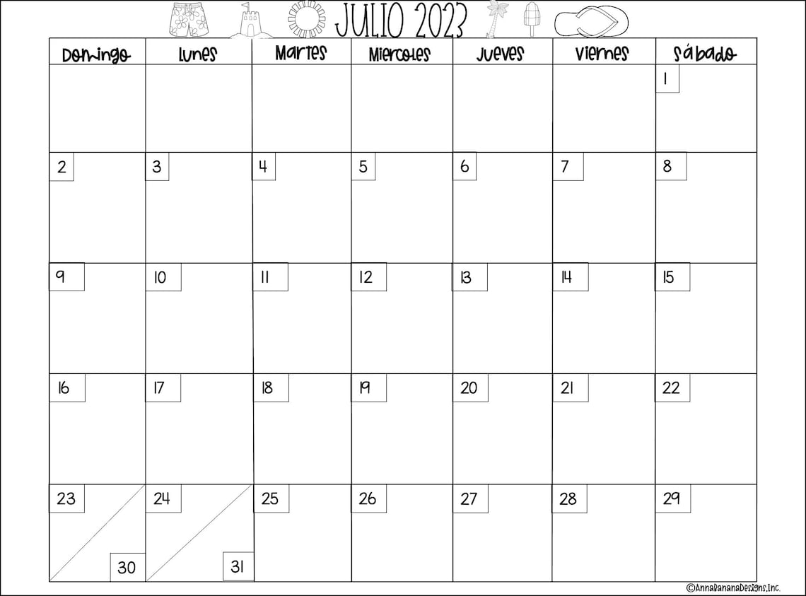Spanish Calendar, Editable Calendar, Digital Calendar, Editable Spanish ...