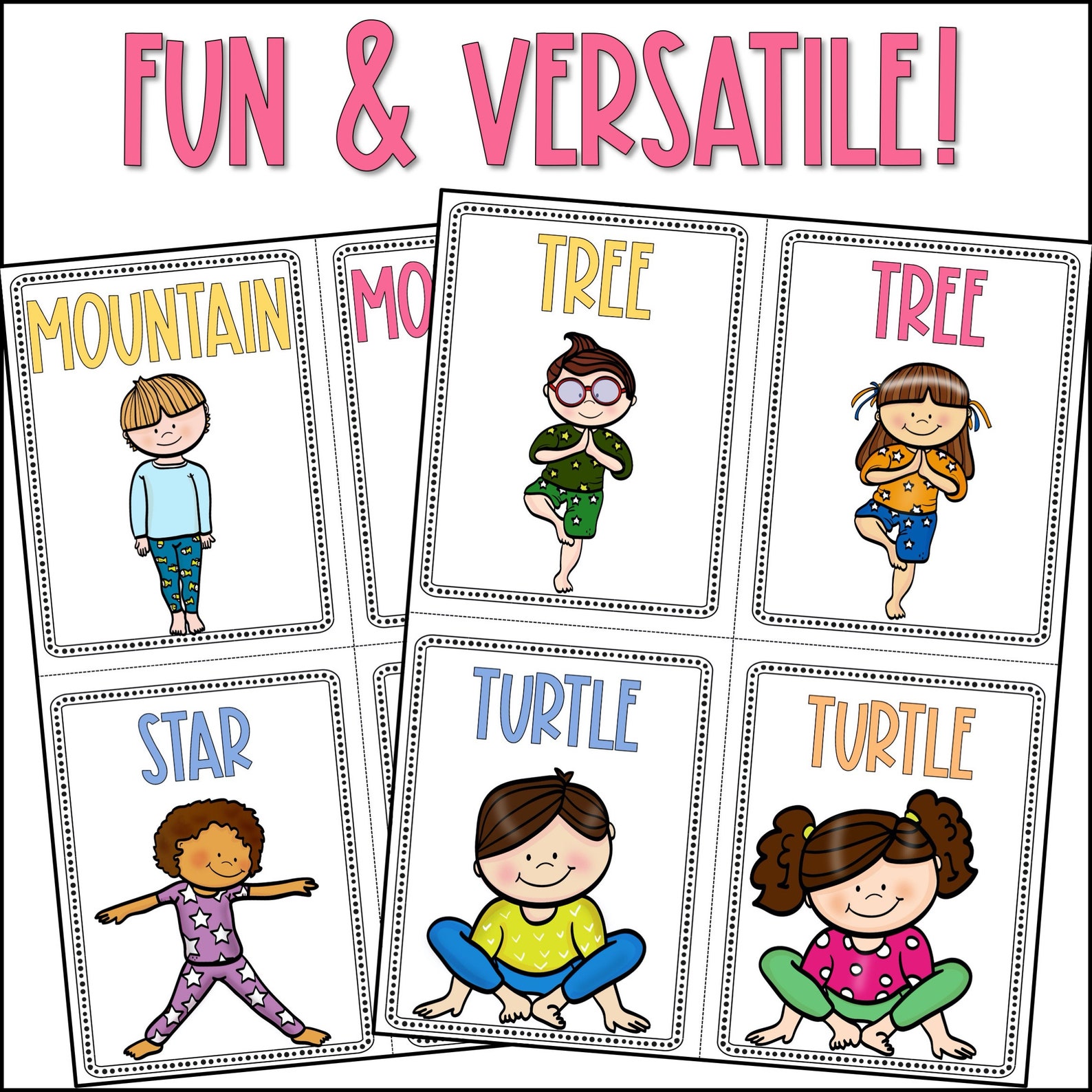 Yoga Cards for Kids Yoga Cards Yoga Cards Laminate Yoga for | Etsy