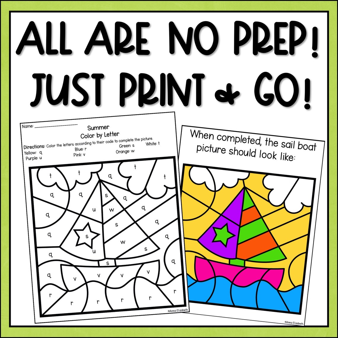Color by Letter Summer, Color by Letter, Summer Coloring Pages, Summer ...